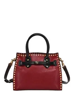 OLD TREND Westland Genuine Leather Studded Mini Tote - Maroon