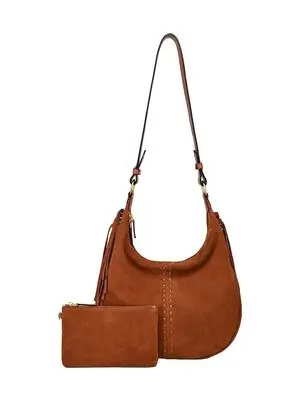 OLD TREND Leather Suede Heritage Shoulder Bag - Brown