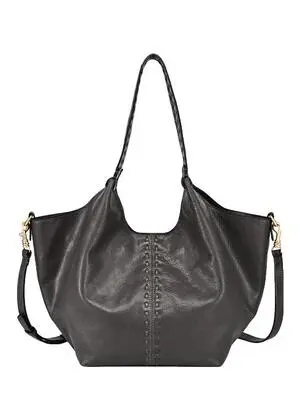 OLD TREND Magnolia Genuine Leather Handwoven Convertible Tote Grey