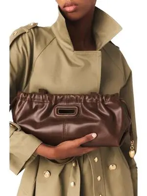 Maje Vintage Leather Milpli Gazette Tote - Brown