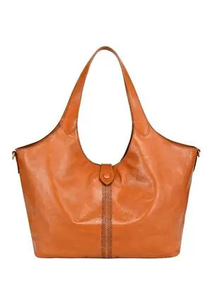 OLD TREND Marigold Genuine Leather Carryall Tote - Caramel
