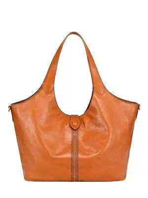 OLD TREND Marigold Genuine Leather Carryall Tote - Caramel