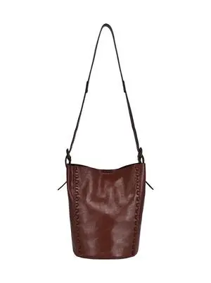 OLD TREND Juniper Genuine Leather Woven Barrel Crossbody Bag - Brown