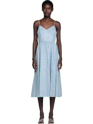 Sandro Striped Sequined Maxi Dress - Blue