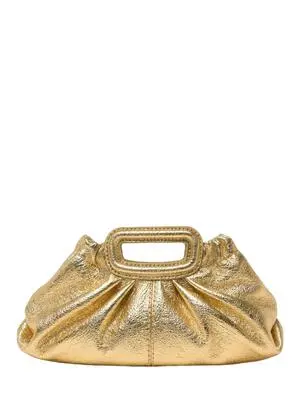 Maje Metallic Leather Milpli Mini Clutch - Gold