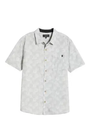 ROARK Journey Floral Short Sleeve Button-up Shirt Grey