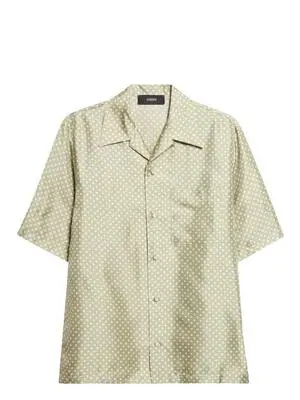 Amiri Ma Polka Dot Silk Camp Shirt - Green Tea Archived