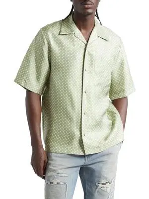 Amiri Ma Polka Dot Silk Camp Shirt - Green Tea Archived