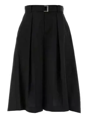Sacai Pleated Bermuda Shorts - Black
