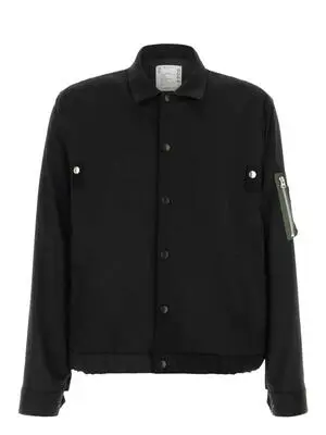 Sacai Twill Shirt Jacket Black