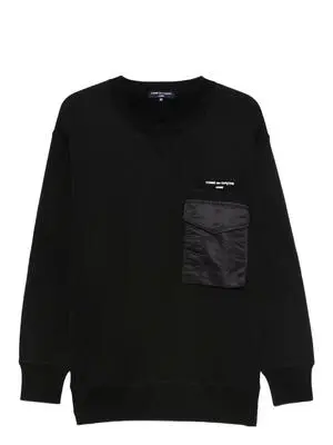 Comme Des Garçons Pocket-chest Crewneck Sweatshirt - Black