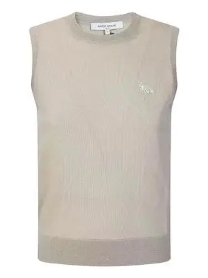 Maison Kitsuné Fox-embroidery Vest - Neutrals