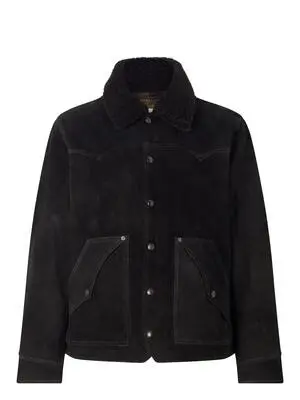 Ralph Lauren Shearling-trimmed Suede Jacket - Black