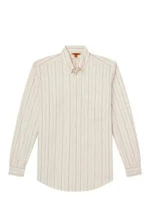 Barena Venezia Camison Button-down Collar Striped Cotton-poplin Shirt - Neutrals