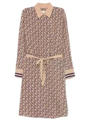 Gant Monogram Belted Midi Dress - Neutrals