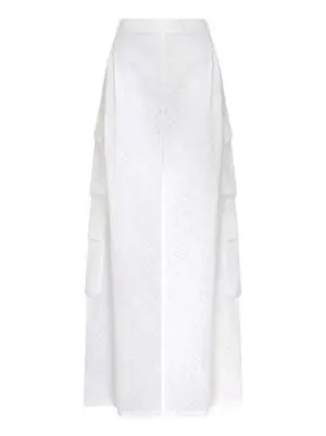 AMIR SLAMA Eyelet Cargo Trousers - White