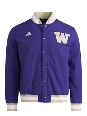 Adidas Huskies Coaches Dugout Jacket Washington Team College Purple