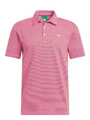 Adidas Stripe Pique Polo Shirt - Bliss Lilac Better Scarelet Red
