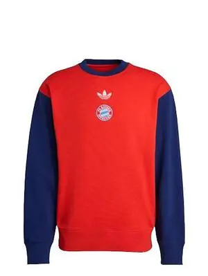 Adidas Fc Bayern Munich Lfstlr Crew Sweatshirt - Red Dark Blue