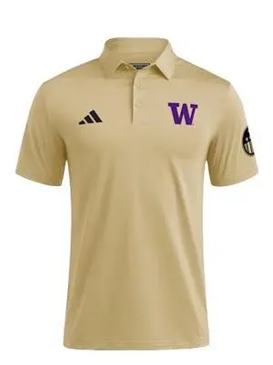 Adidas Huskies Salute To Serive Coaches Ultimate365 Polo Shirt - Washington Team Sand Black Ncaa/wtn/6vw