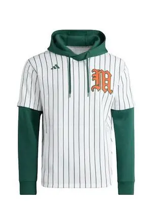 Adidas Hurricanes Jersey Hoodie - Miami White Dark Green