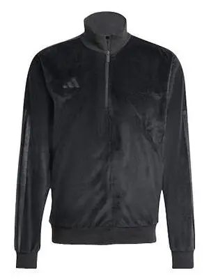Adidas Velour Half Zip Track Top - Black