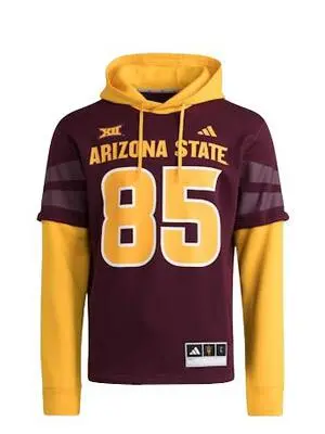 Adidas Sun Devils Jersey Hoodie - Arizona State Team Maroon Team Colleg Gold