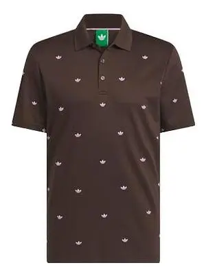 Adidas Printed Trefoil Polo Shirt - Dark Brown