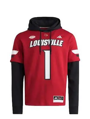 Adidas Jersey Hoodie - Louisville Team Power Red Black