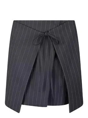 Sportmax Sportmax Fatti Mini Pinstripe Skirt Grey