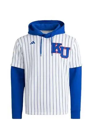 Adidas Jayhawks Hooded Jersey - Kansas White Royal Blue