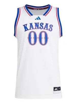 Adidas Jayhawks Home Swingman Jersey - Kansas White Royal Blue