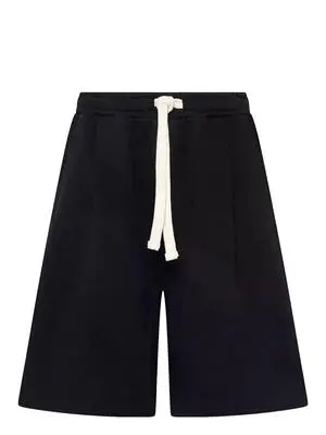 LANEUS Patch Pocket Fleece Shorts Black