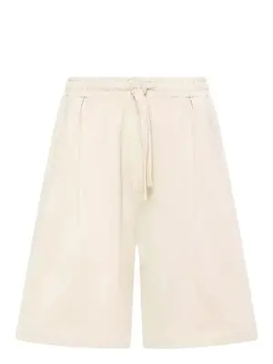 LANEUS Fleece Drawstring Shorts - Neutrals