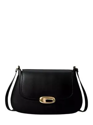 Calvin Klein Shoulder Bag With Gold-tone Hardware - Black