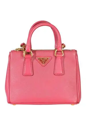 Prada Saffiano Lux Galleria Double Tote - Pink