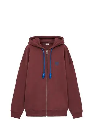 Loewe Cotton Zip-up Hoodie - Burgundy
