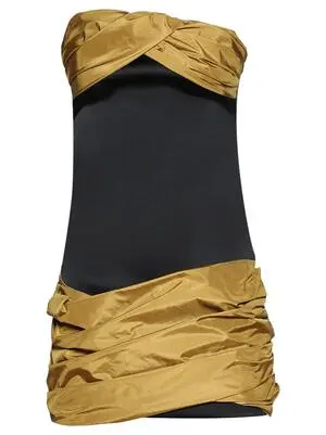 Burc Akyol Taffeta Draped Mini Dress - Multicolor