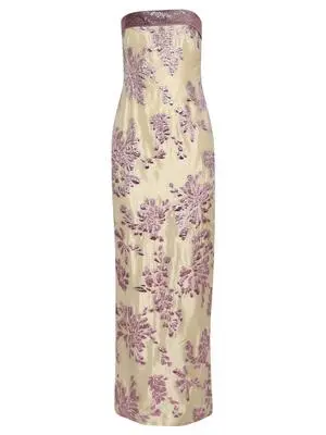 DIMA AYAD Floral Strapless Gown - Pink