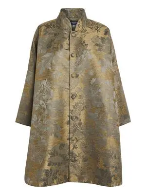 Eskandar Jacquard Coat - Green