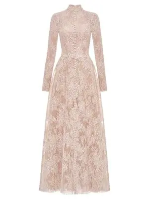 MONTSAND Cotton-blend Lace Maxi Dress - Nude