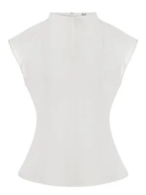Ila Demi Silk Organza Blouse - White