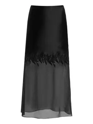 BY MALENE BIRGER Angelina Appliquéd Midi Skirt - Black