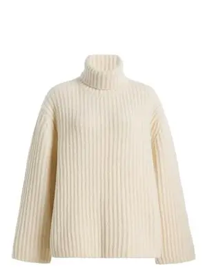 BY MALENE BIRGER Dafne Turtleneck Wool-blend Sweater - White