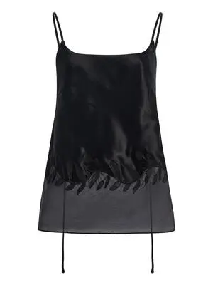 BY MALENE BIRGER Janina Appliquéd Top - Black