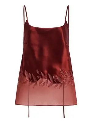 BY MALENE BIRGER Janina Appliquéd Top Burgundy