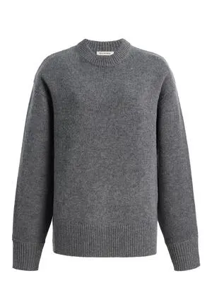 BY MALENE BIRGER Hannah Crew-Neck Wool Sweater Grey