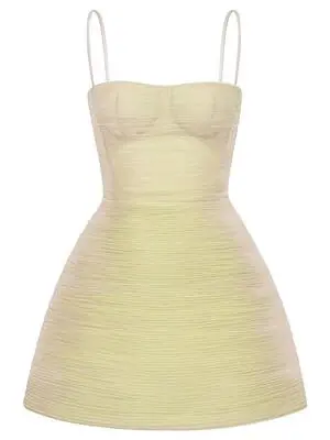 MONTSAND Crinkled Mini Dress - Lime Green