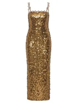 Rachel Gilbert Karter Tulle Maxi Dress - Gold