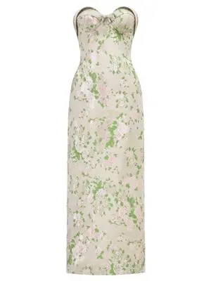 MONTSAND Silk-blend Corset Midi Dress With Print - Floral